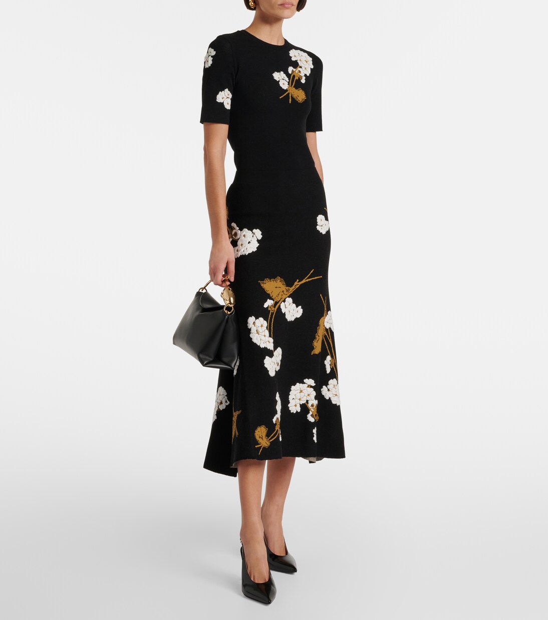 Tote Bloom Mini de piel en negro - Erdem | Mytheresa