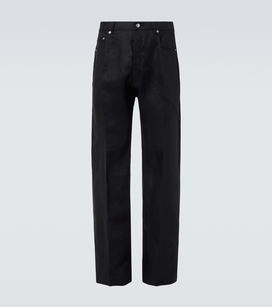 Geth linen wide-leg pants in black - Rick Owens | Mytheresa