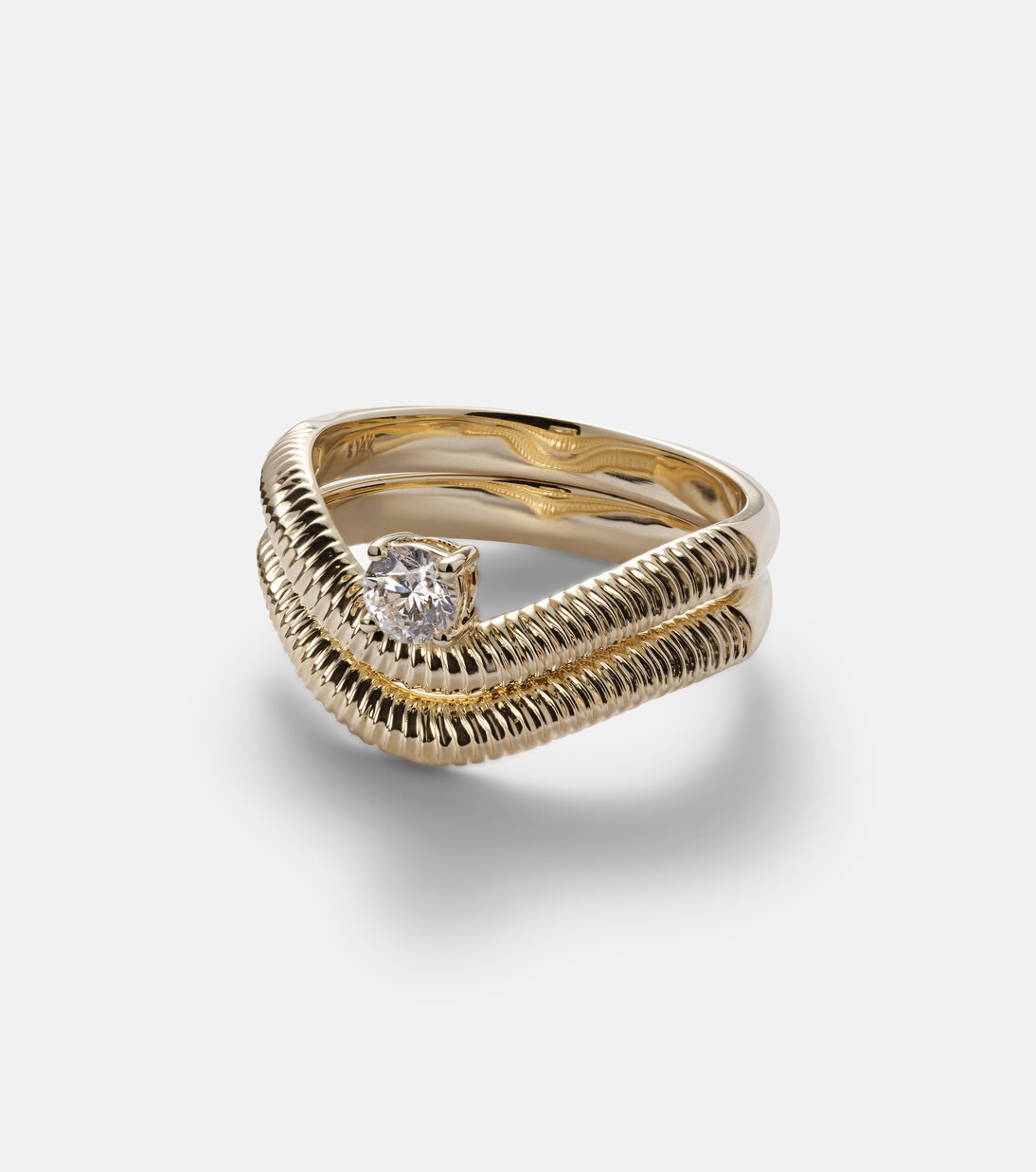 골드 Tina 14kt 골드 다이아몬드 링 2세트 Stone And Strand Mytheresa