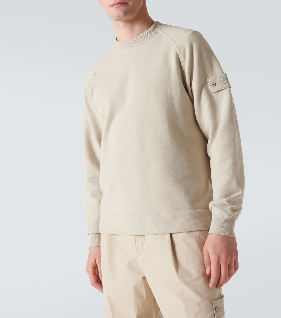 Ghost Compass cotton-blend sweatshirt in beige - Stone Island | Mytheresa