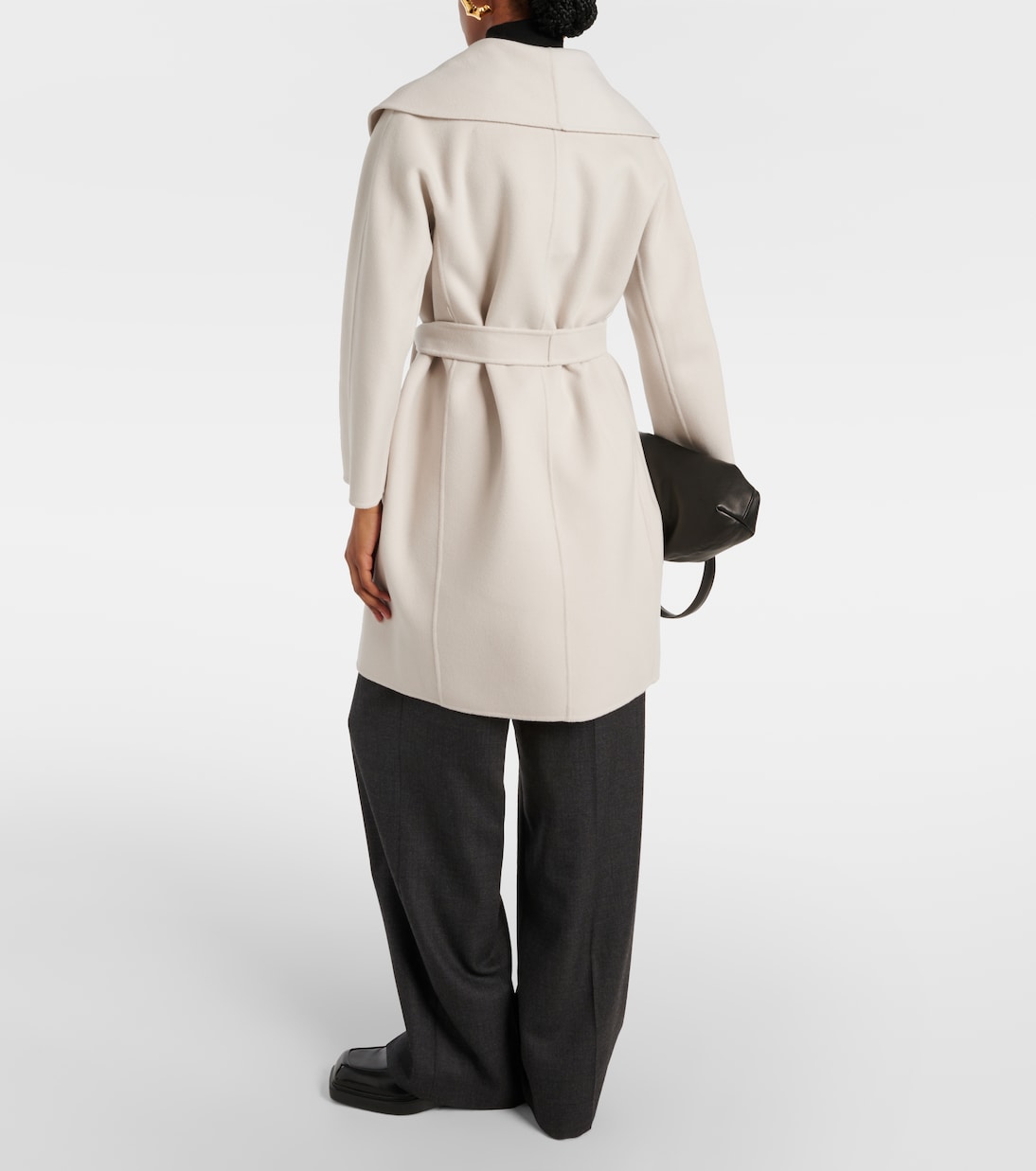 Messi virgin wool wrap coat in neutrals - S Max Mara | Mytheresa