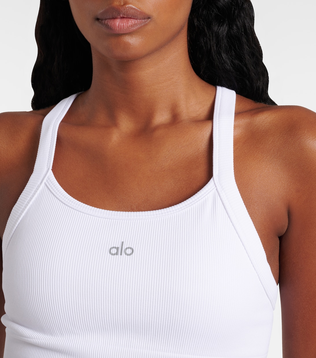 Ribbed-knit bra top in white - Alo Yoga | Mytheresa