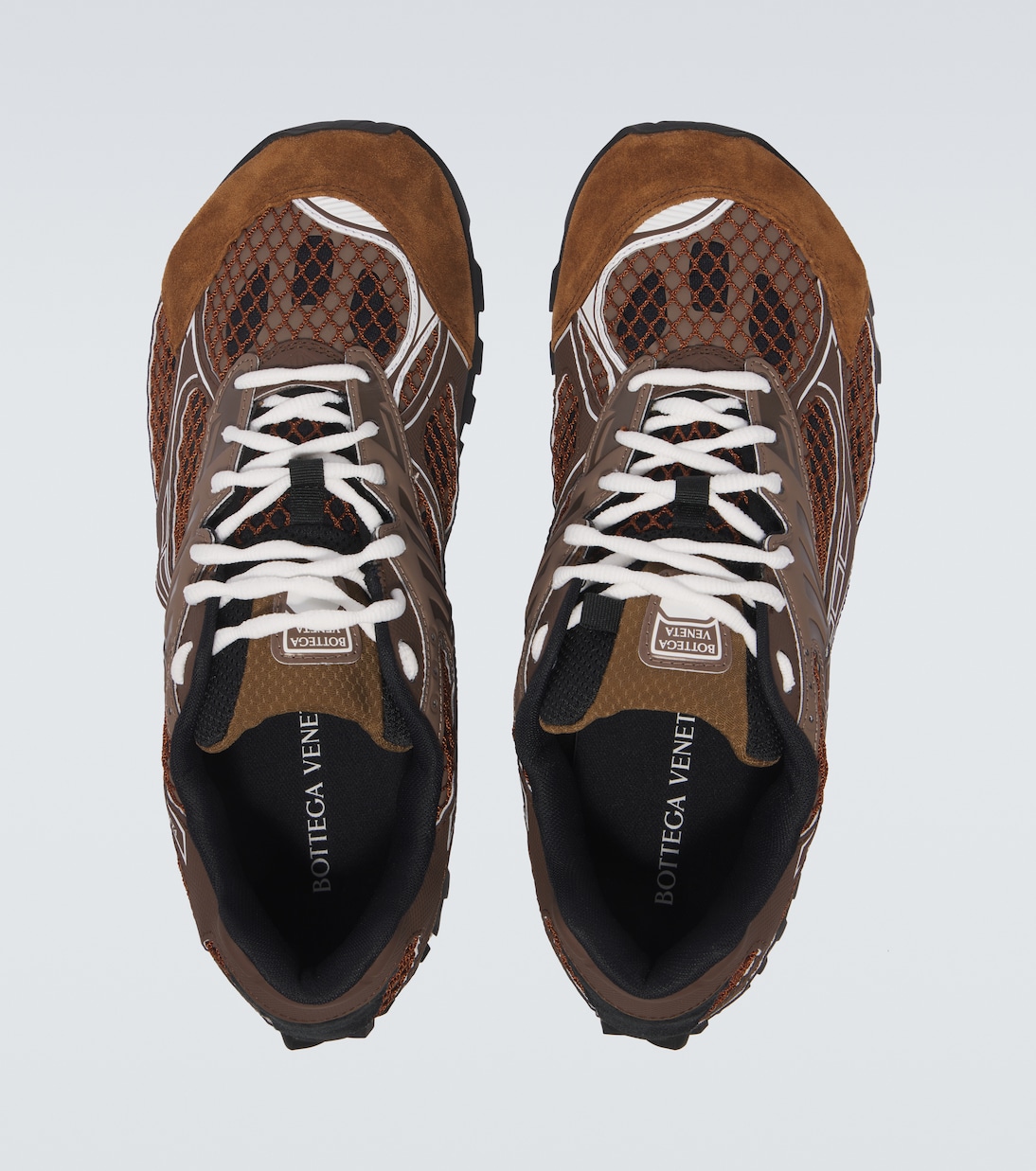 Orbit suede-trimmed sneakers in brown - Bottega Veneta | Mytheresa