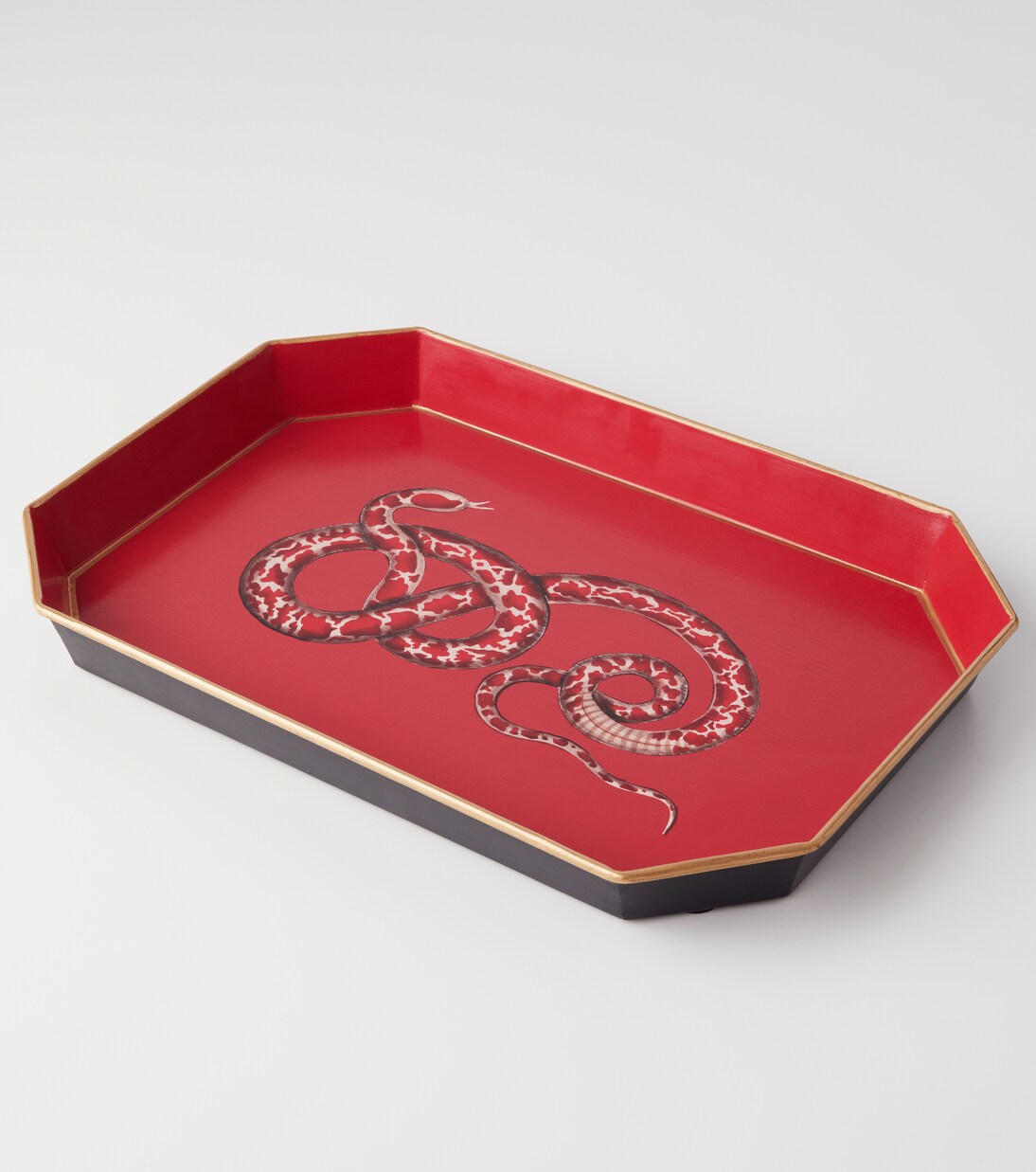 Fauna hand-painted iron tray in red - Les Ottomans | Mytheresa