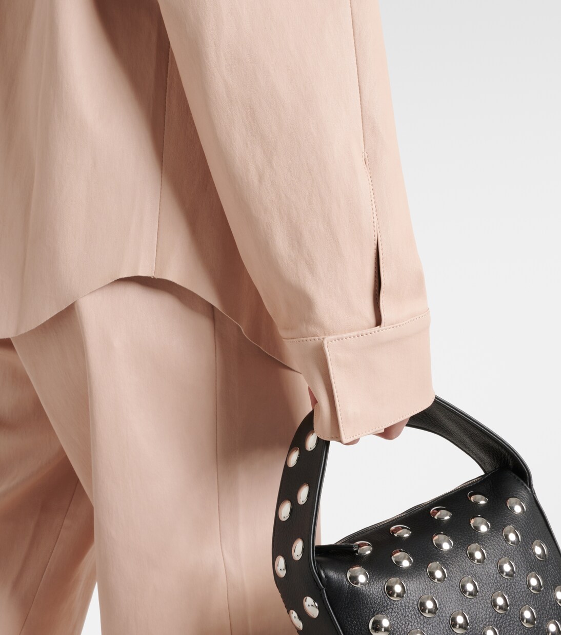 Simone leather top in beige - Stouls | Mytheresa