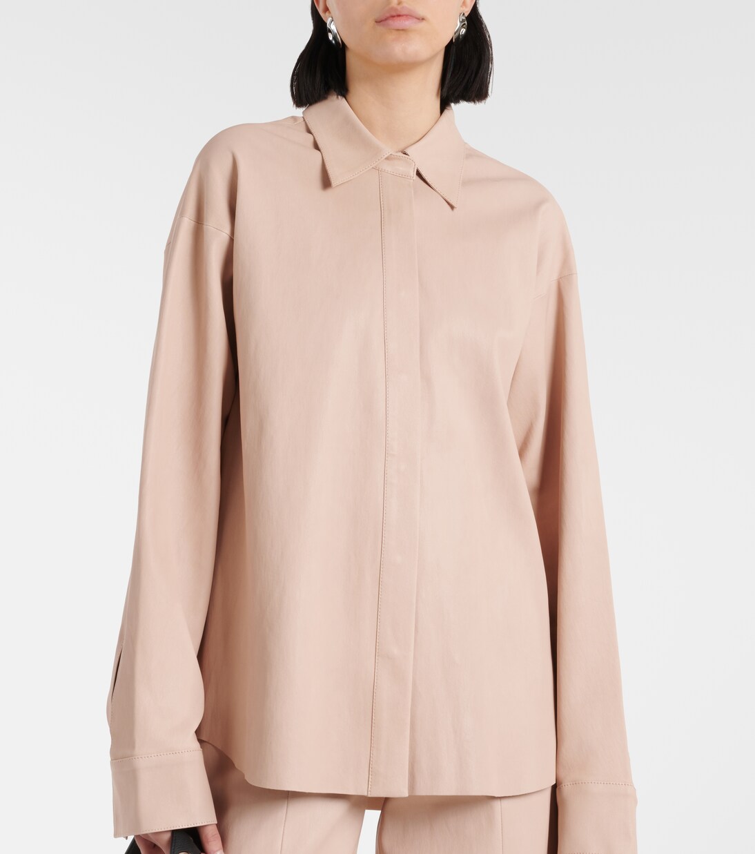 Simone leather top in beige - Stouls | Mytheresa