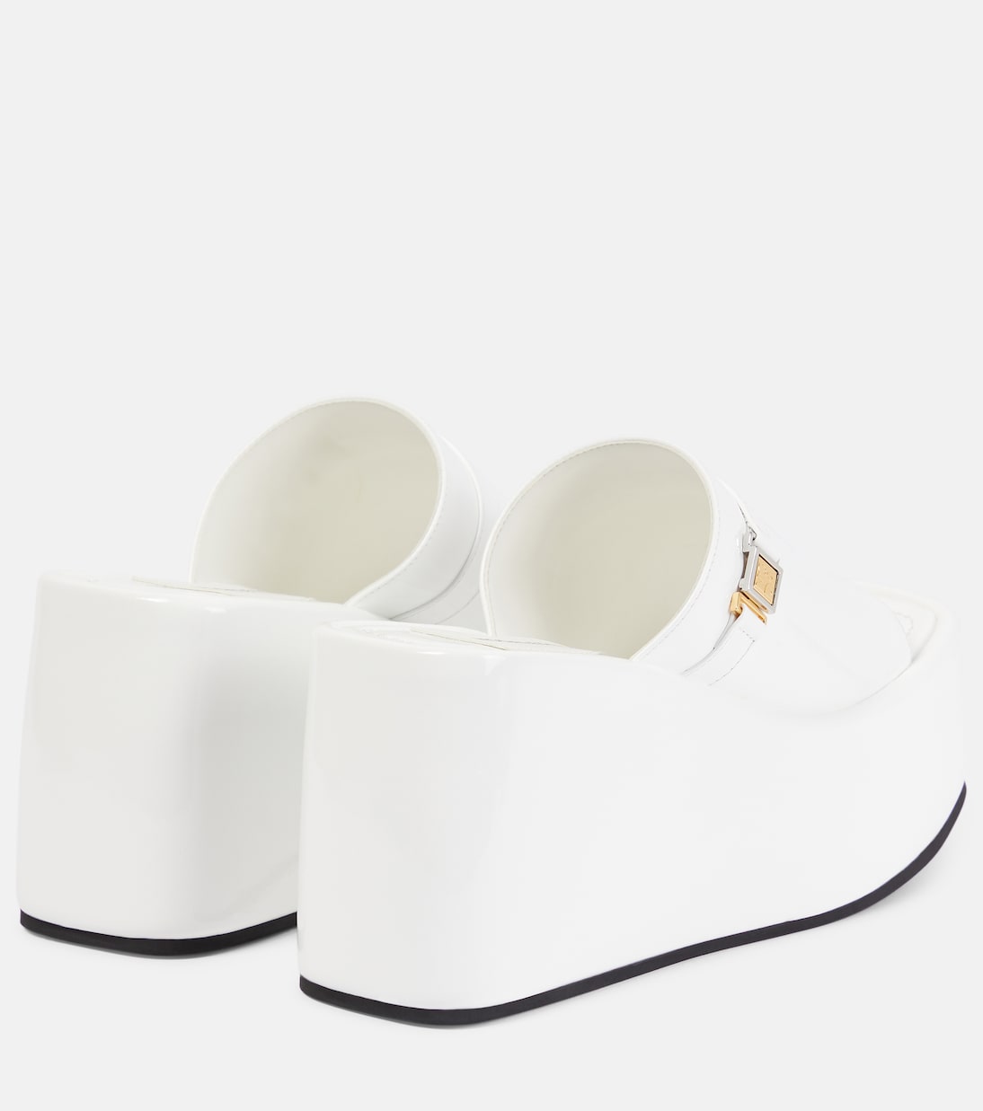 Bulla Yelena leather platform slides in white - Nodaleto | Mytheresa