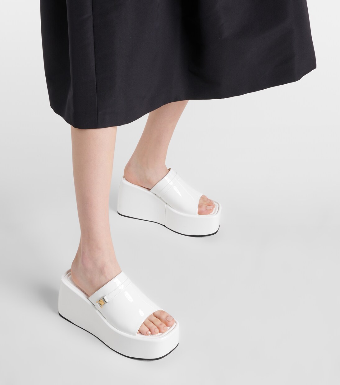 Bulla Yelena leather platform slides in white - Nodaleto | Mytheresa