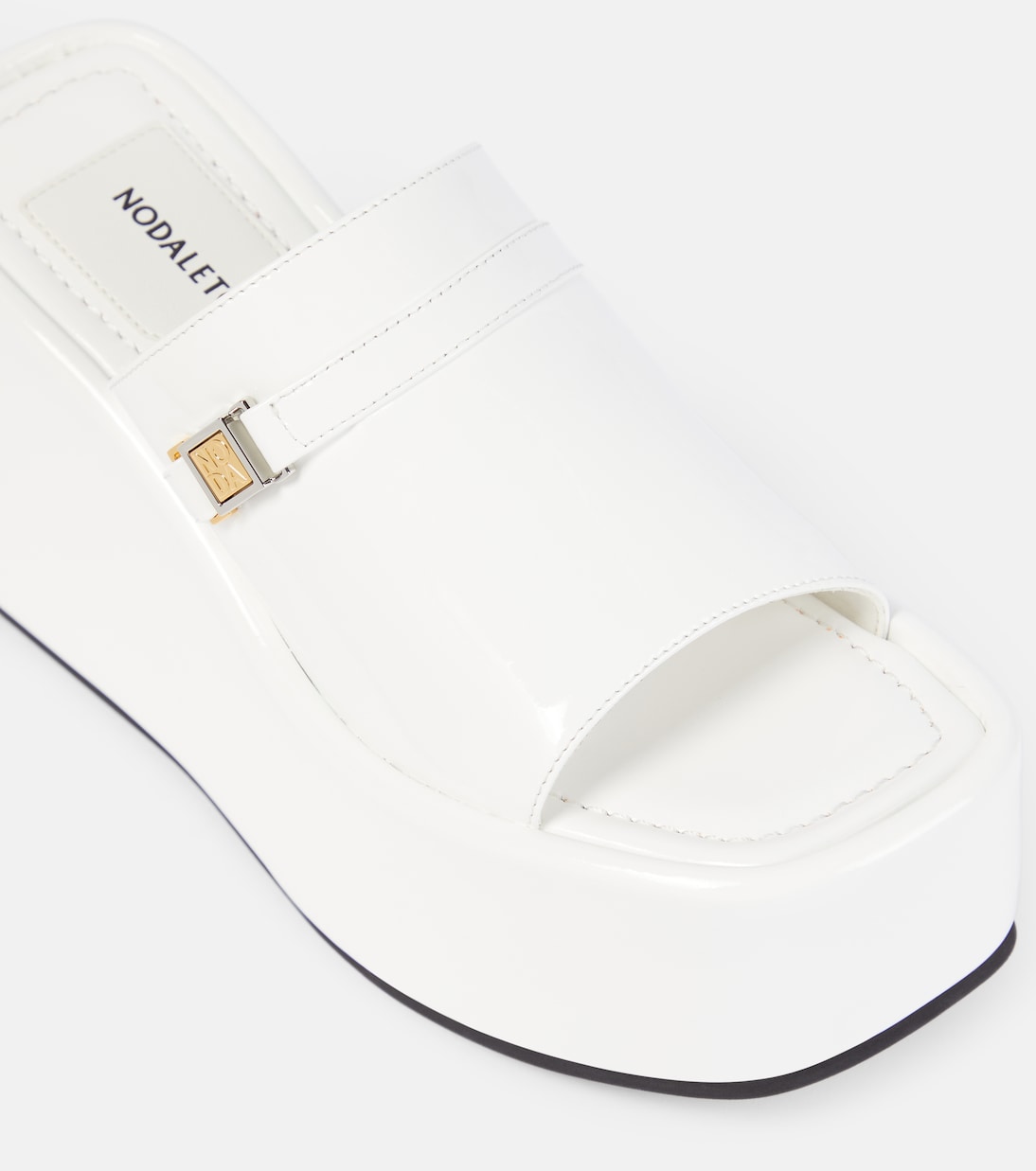 Bulla Yelena leather platform slides in white - Nodaleto | Mytheresa