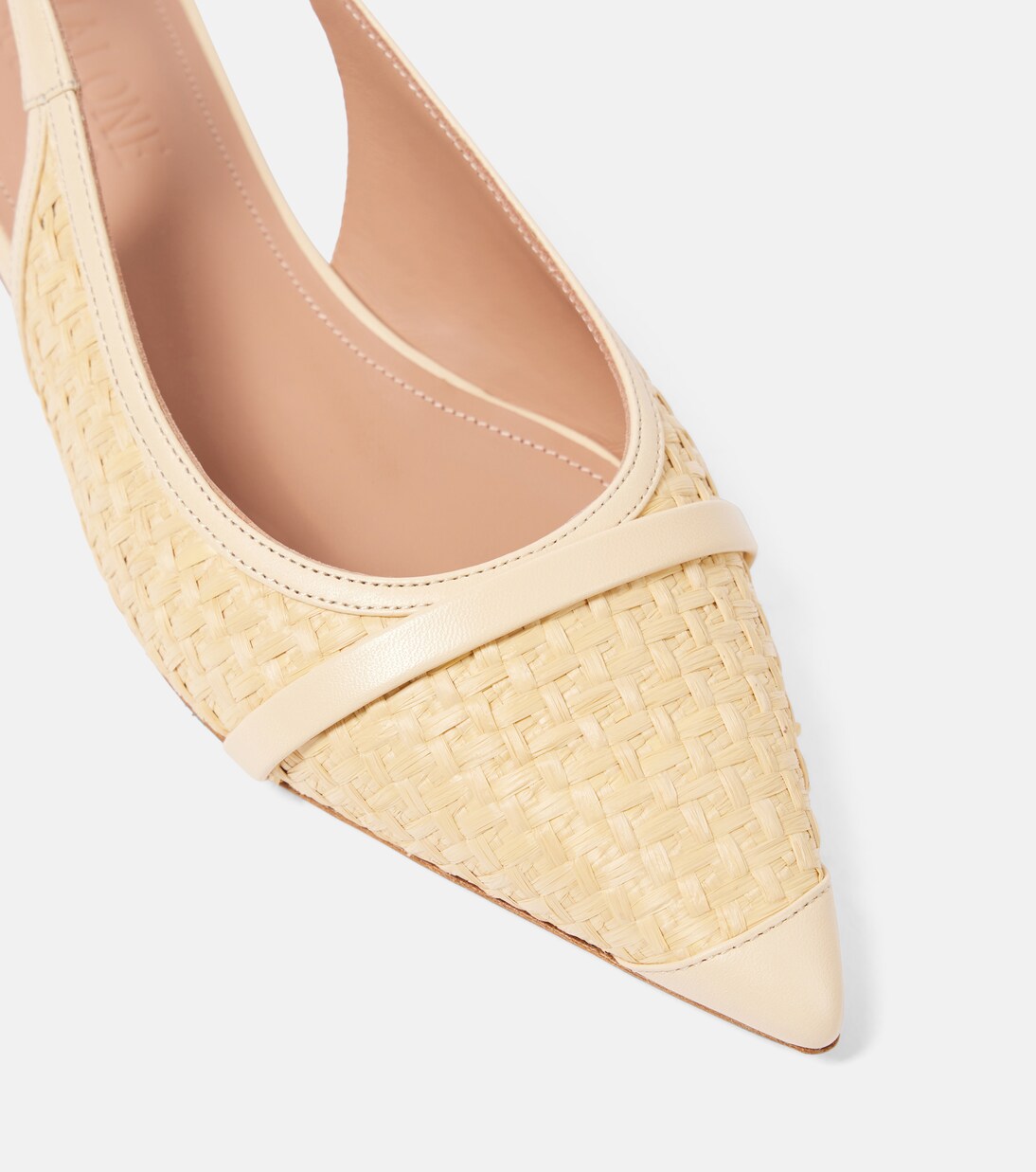 Jama raffia slingback ballet flats in beige - Malone Souliers | Mytheresa