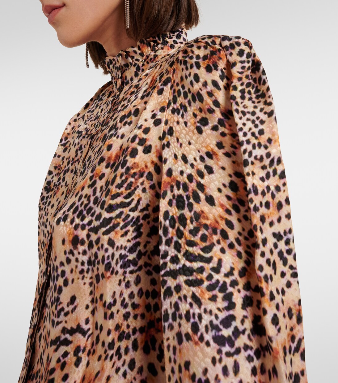 Lamia leopard-print ruffled blouse in neutrals - Isabel Marant | Mytheresa