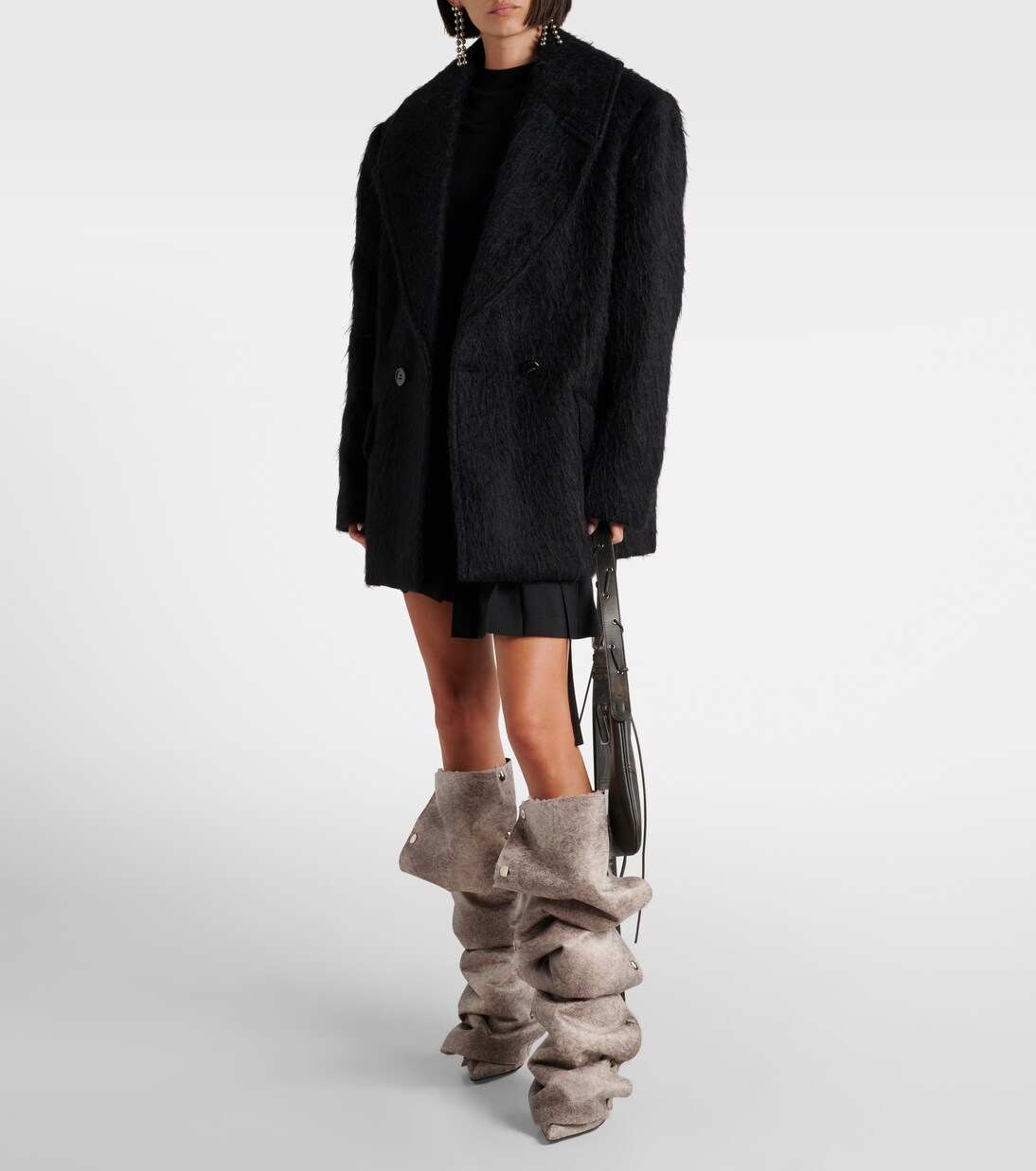 Snap faux leather knee-high boots in grey - Y Project | Mytheresa