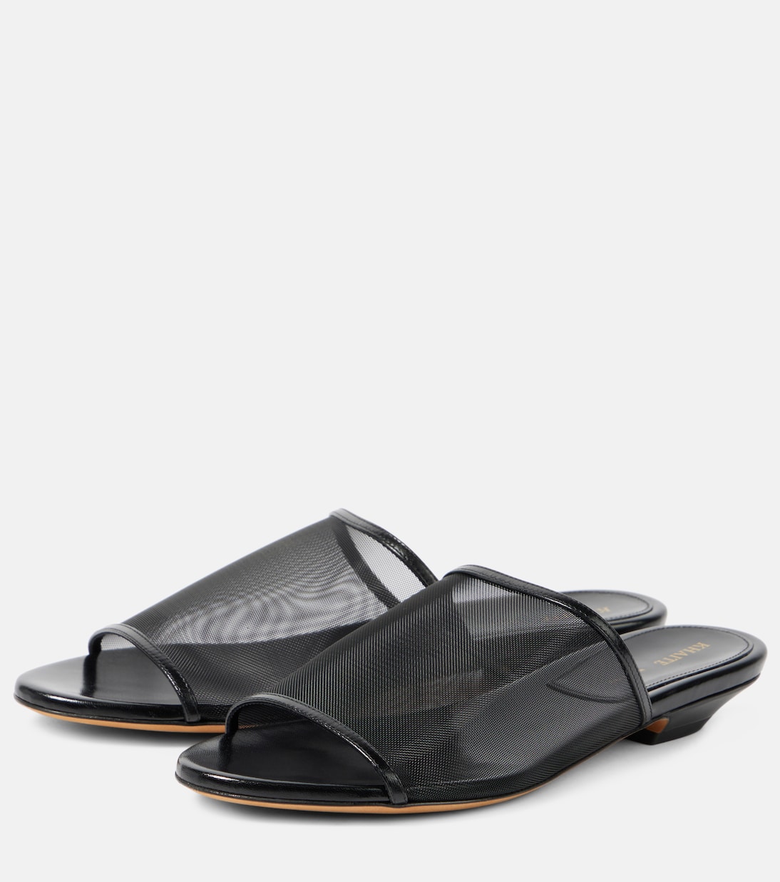 Marion leather-trimmed mesh mules in black - Khaite | Mytheresa