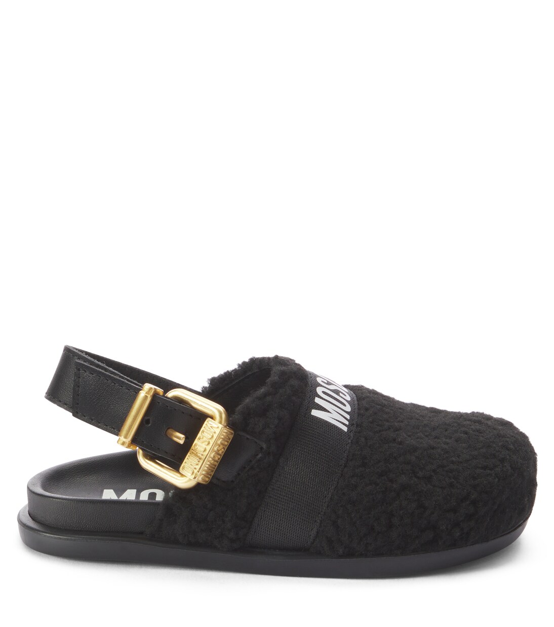 Logo slingback clogs in black - Moschino Kids | Mytheresa
