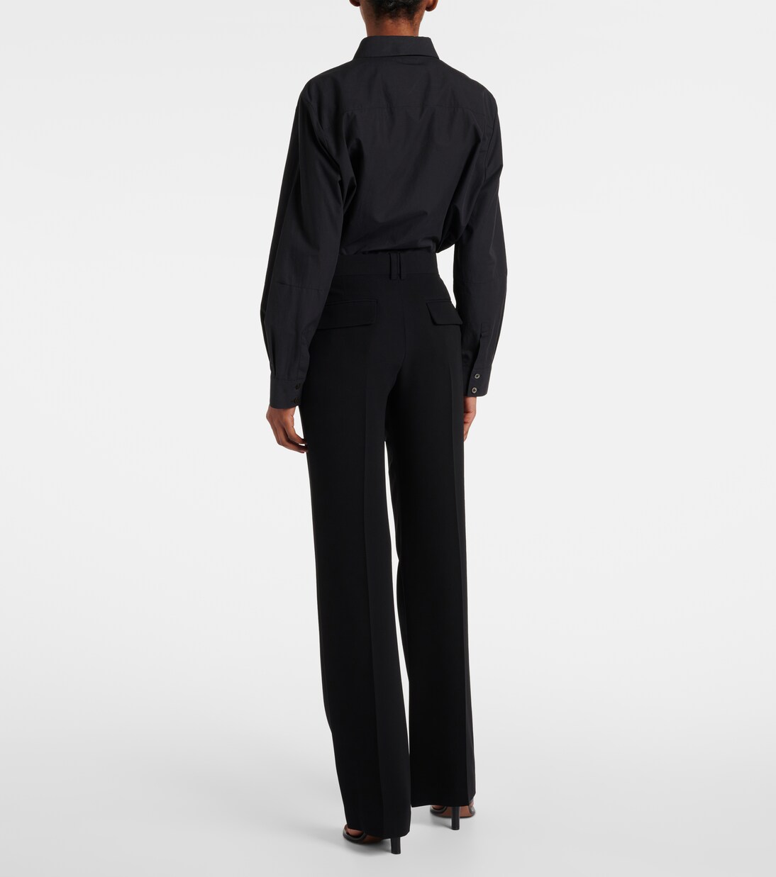 Selvie silk straight pants in black - The Row | Mytheresa