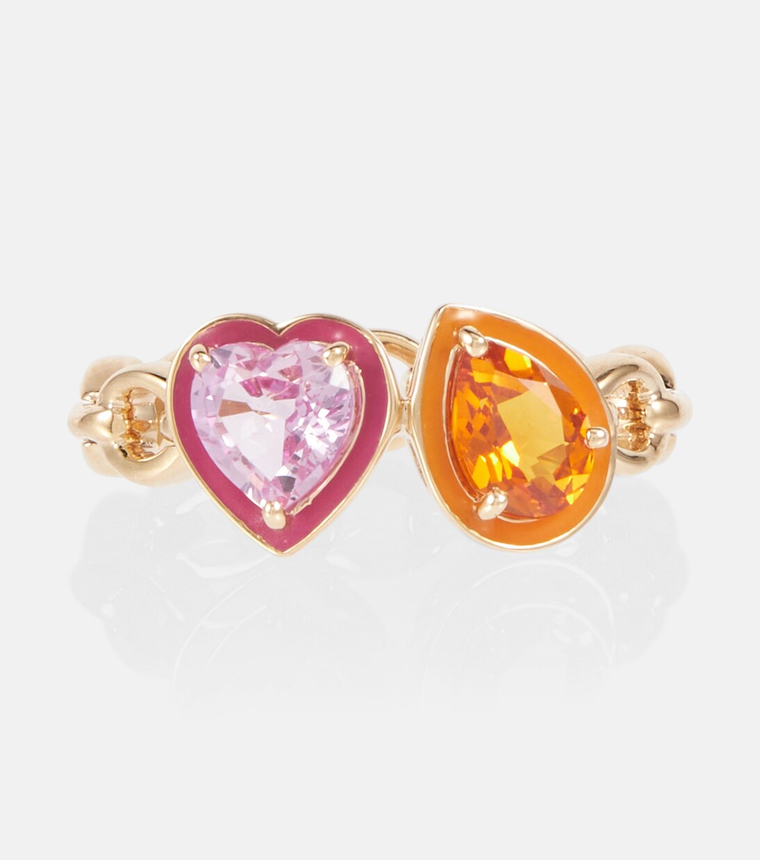 Catena 18kt gold ring with sapphires in gold - Nadine Aysoy | Mytheresa