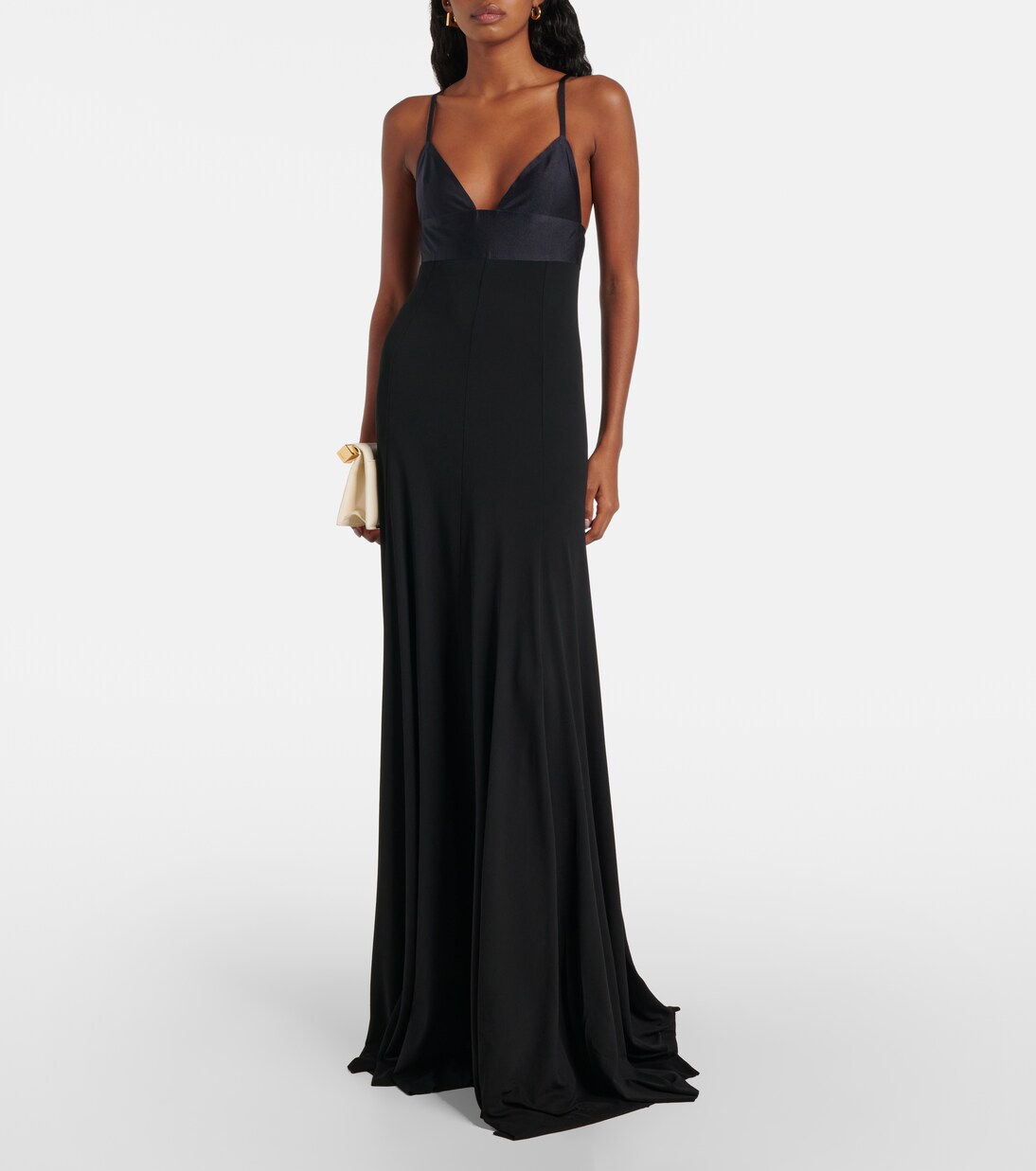 Spallina jersey gown in black - Jacquemus | Mytheresa