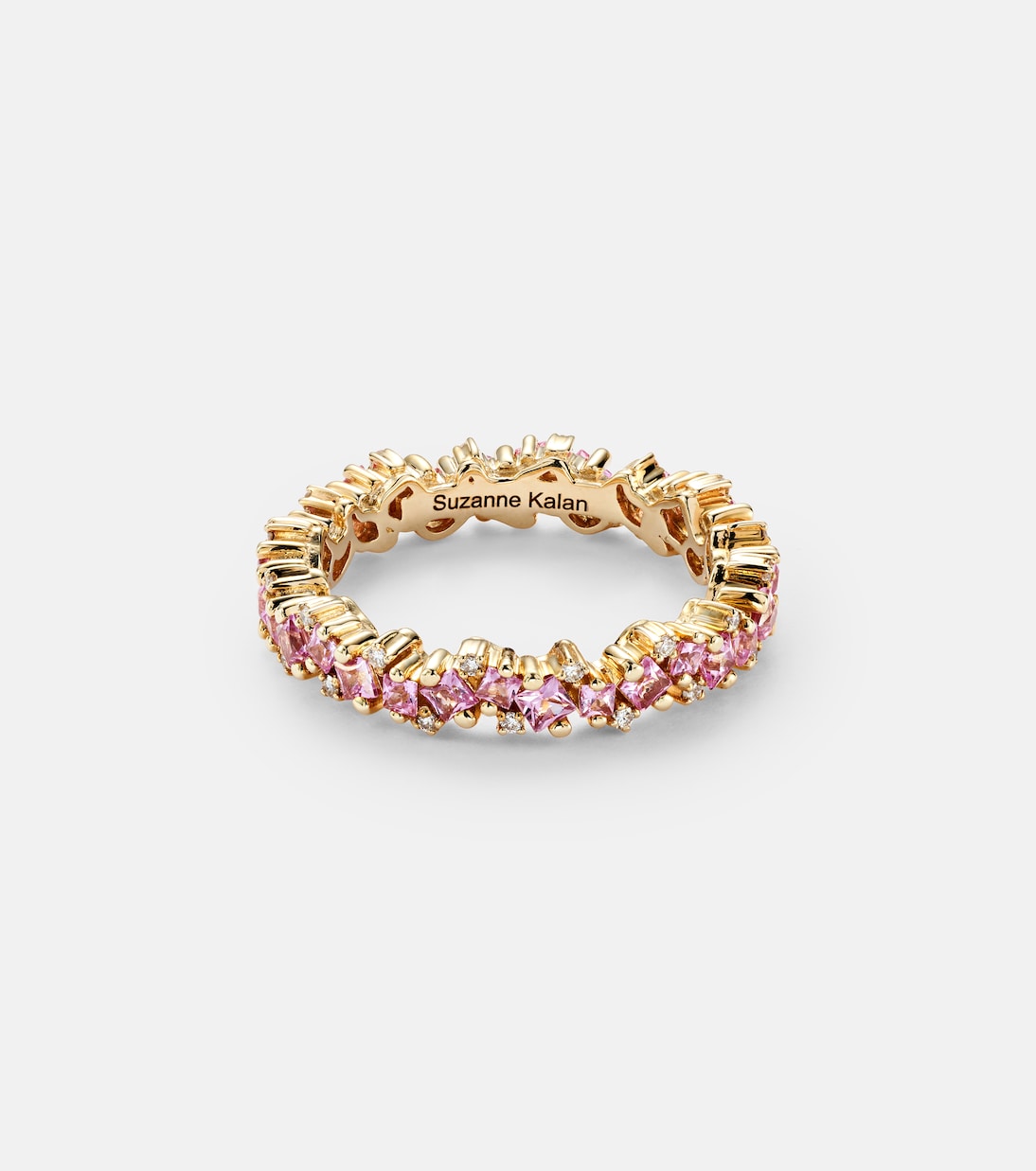 18kt gold ring with sapphires and diamonds in pink - Suzanne Kalan ...