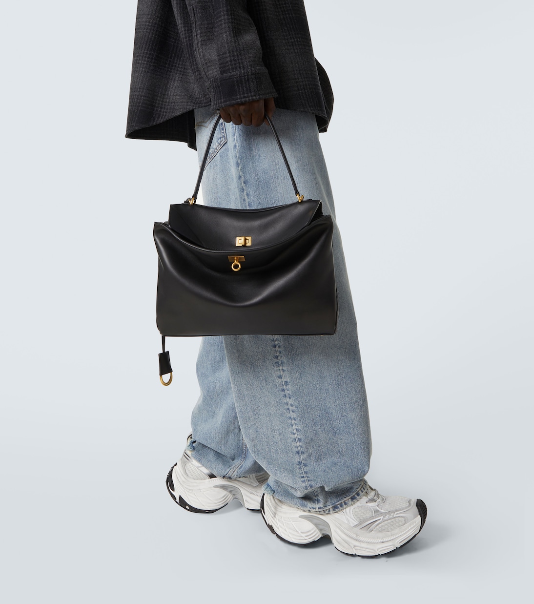 Rodeo Medium leather tote bag in black - Balenciaga | Mytheresa