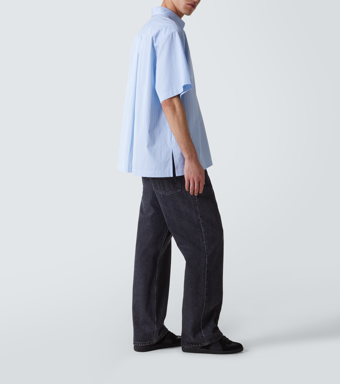 Replica leather and suede sneakers in black - Maison Margiela | Mytheresa