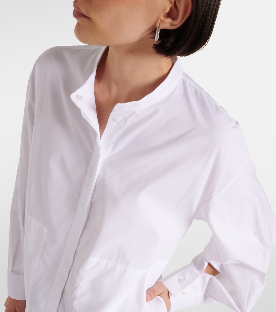 Nanda cotton shirt in white - S Max Mara | Mytheresa