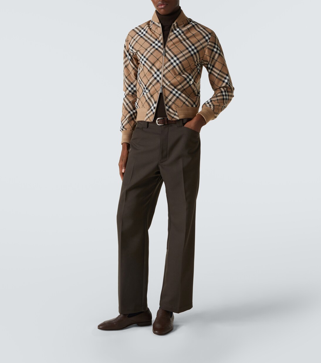 Burberry Check jacket in beige - Burberry | Mytheresa