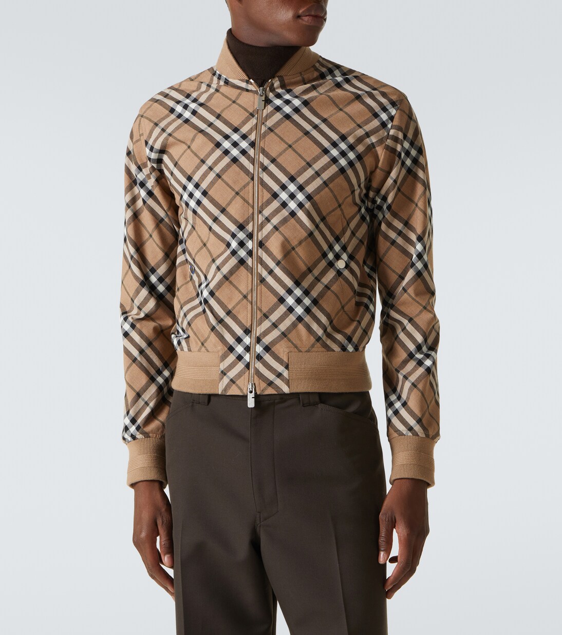Burberry Check jacket in beige - Burberry | Mytheresa