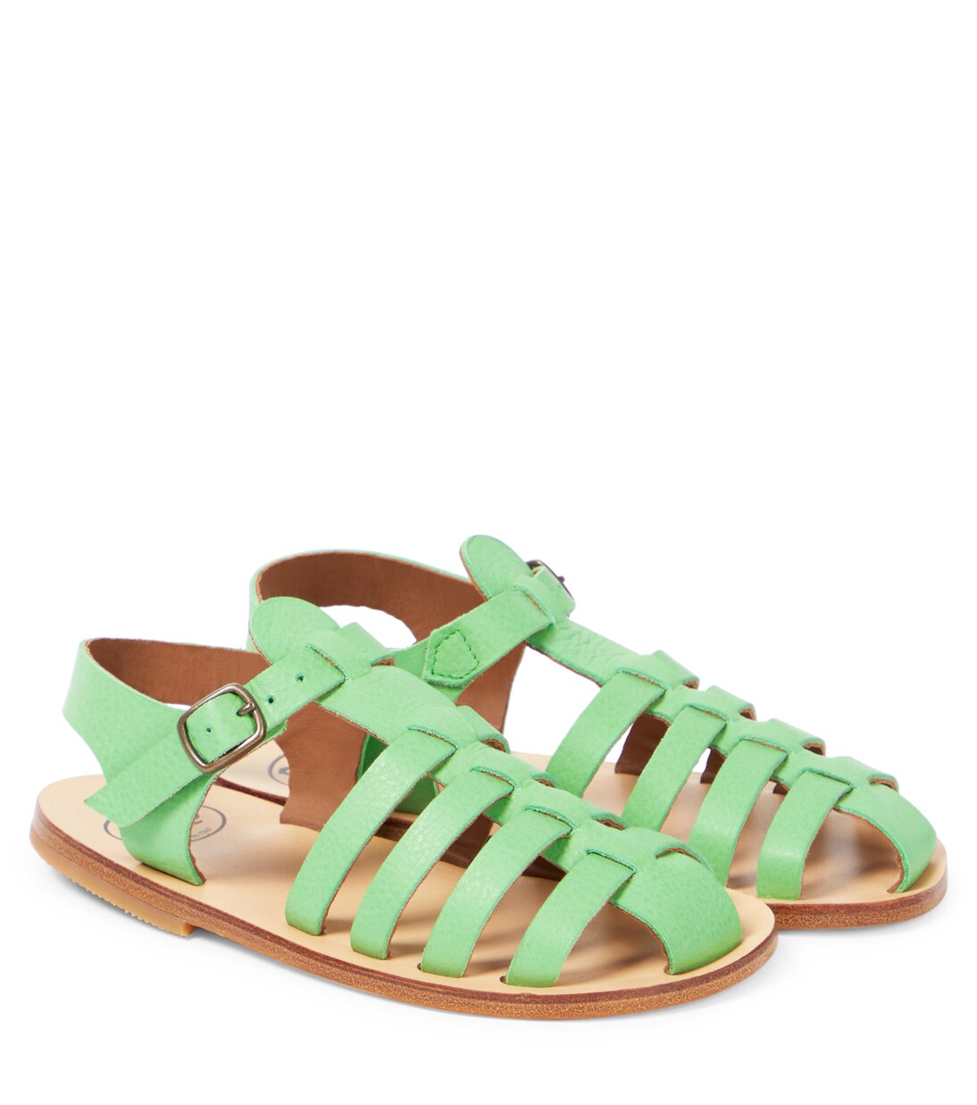 Leather fisherman sandals in green - Pe Pe | Mytheresa