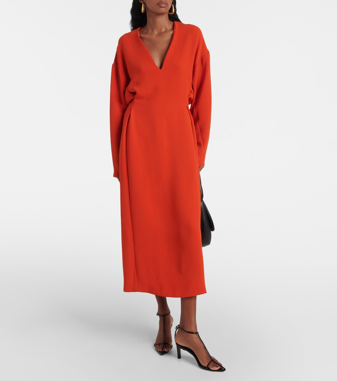 Gathered midi dress in red - Plan C | Mytheresa