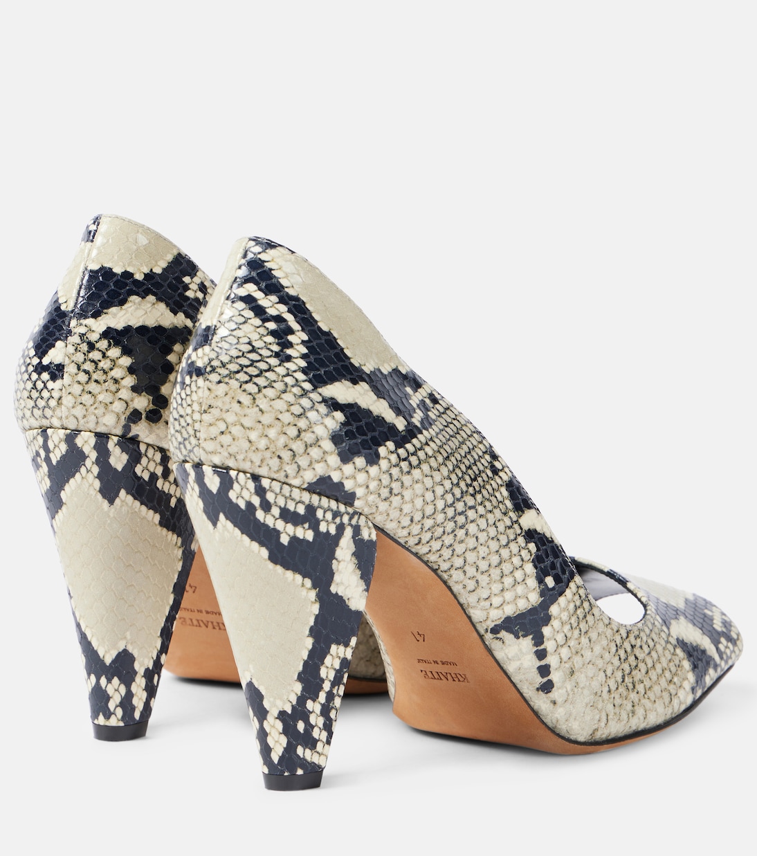 Cedar snake-effect leather pumps in grey - Khaite | Mytheresa