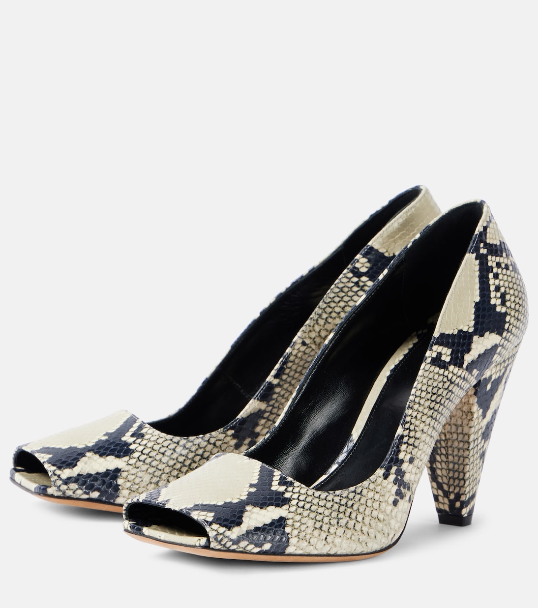 Cedar snake-effect leather pumps in grey - Khaite | Mytheresa