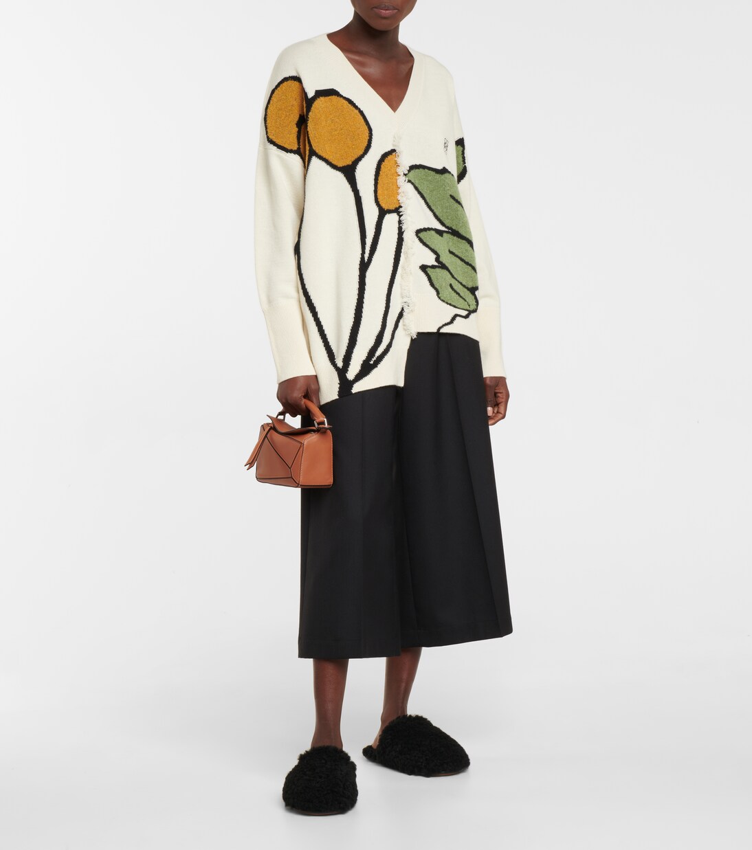 Shearling slippers in black - Loewe | Mytheresa