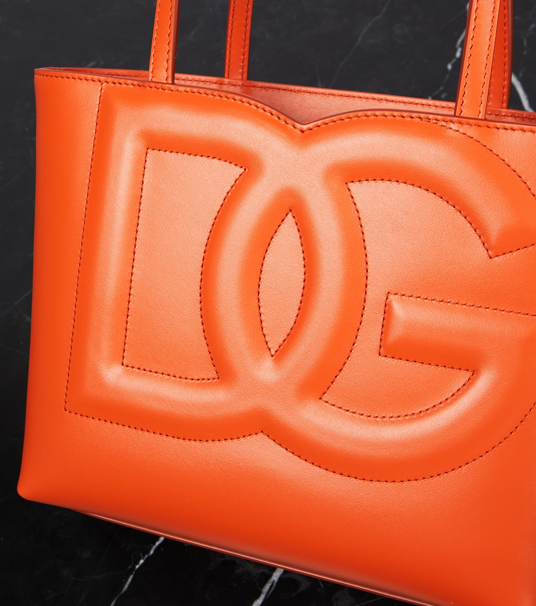 DG Medium leather tote bag in orange - Dolce Gabbana | Mytheresa