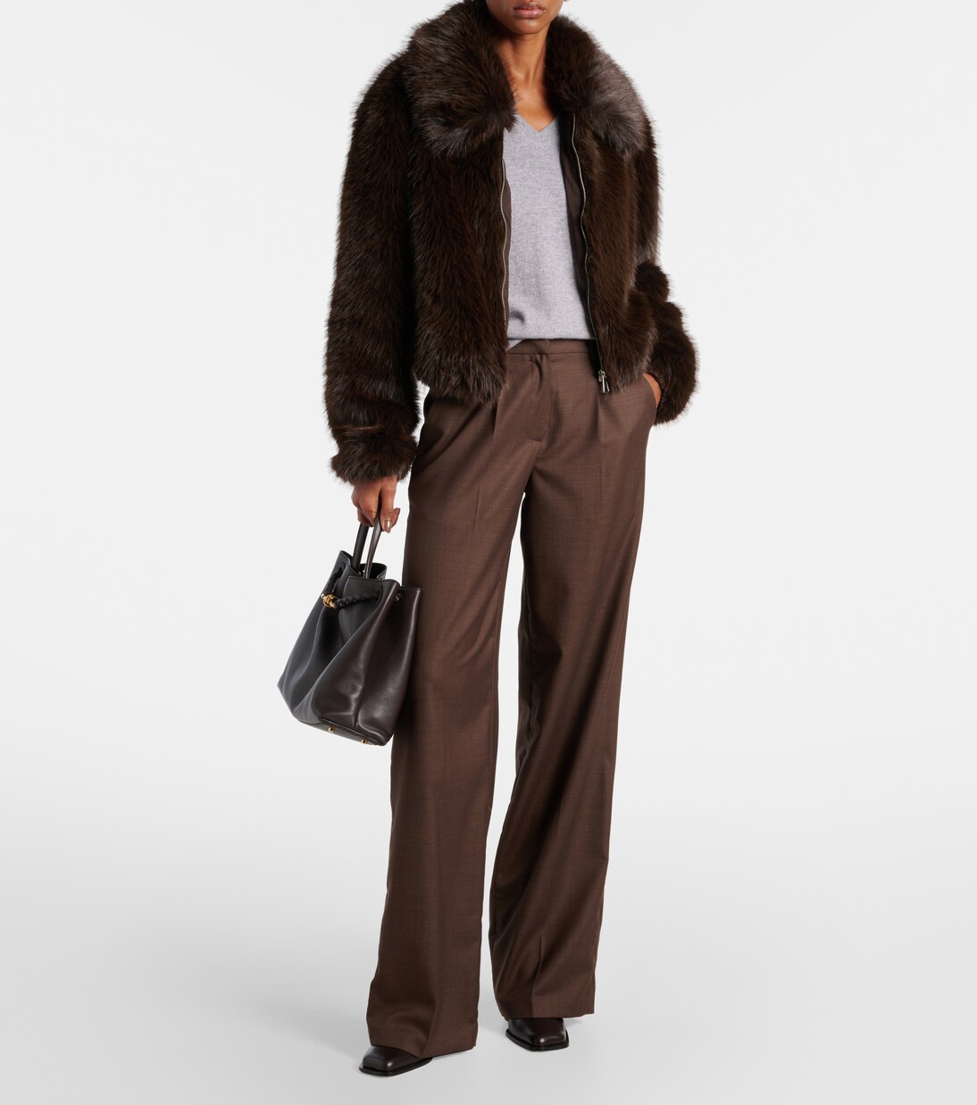 Hope faux fur jacket in brown - The Frankie Shop | Mytheresa