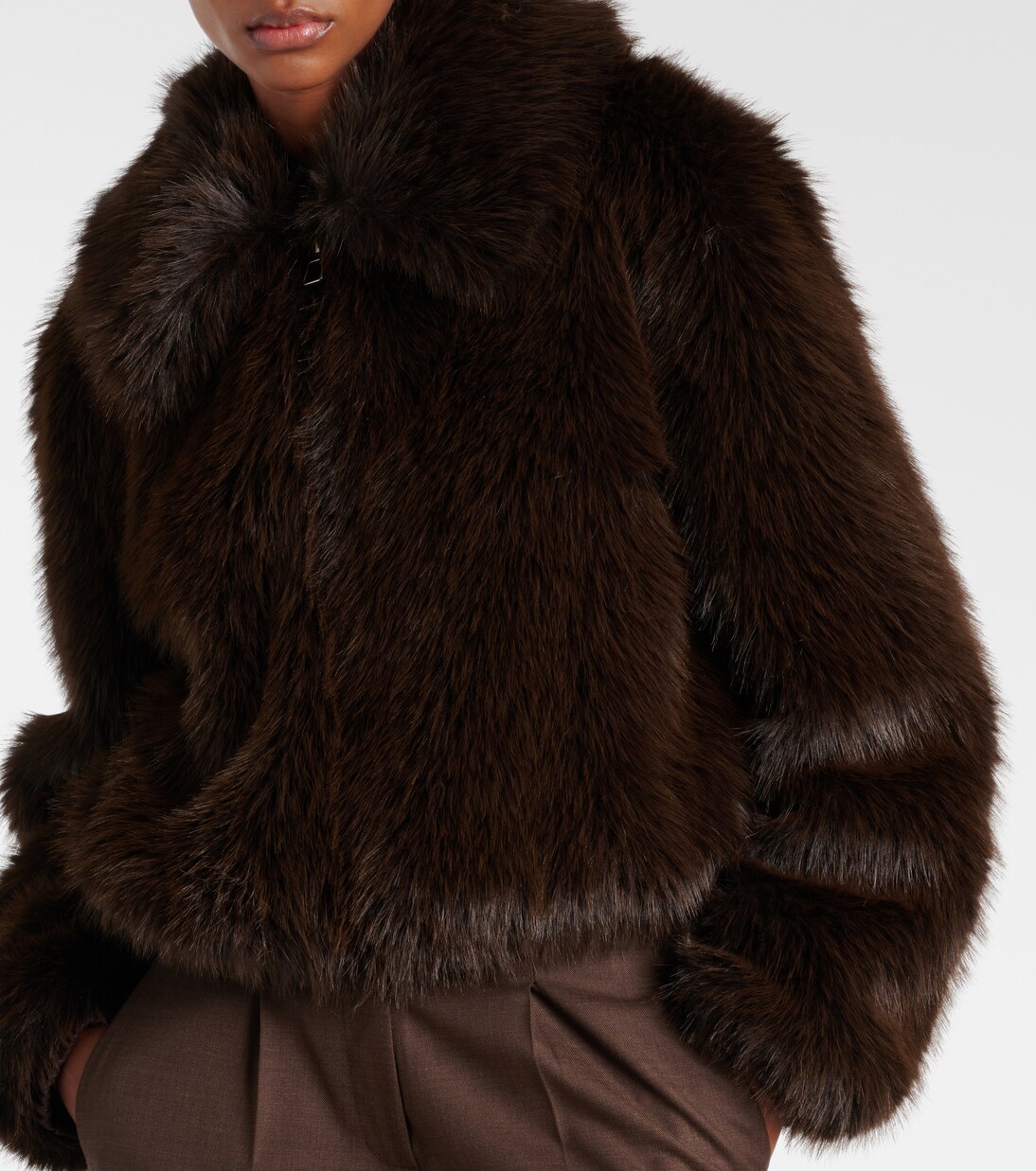 Hope faux fur jacket in brown - The Frankie Shop | Mytheresa