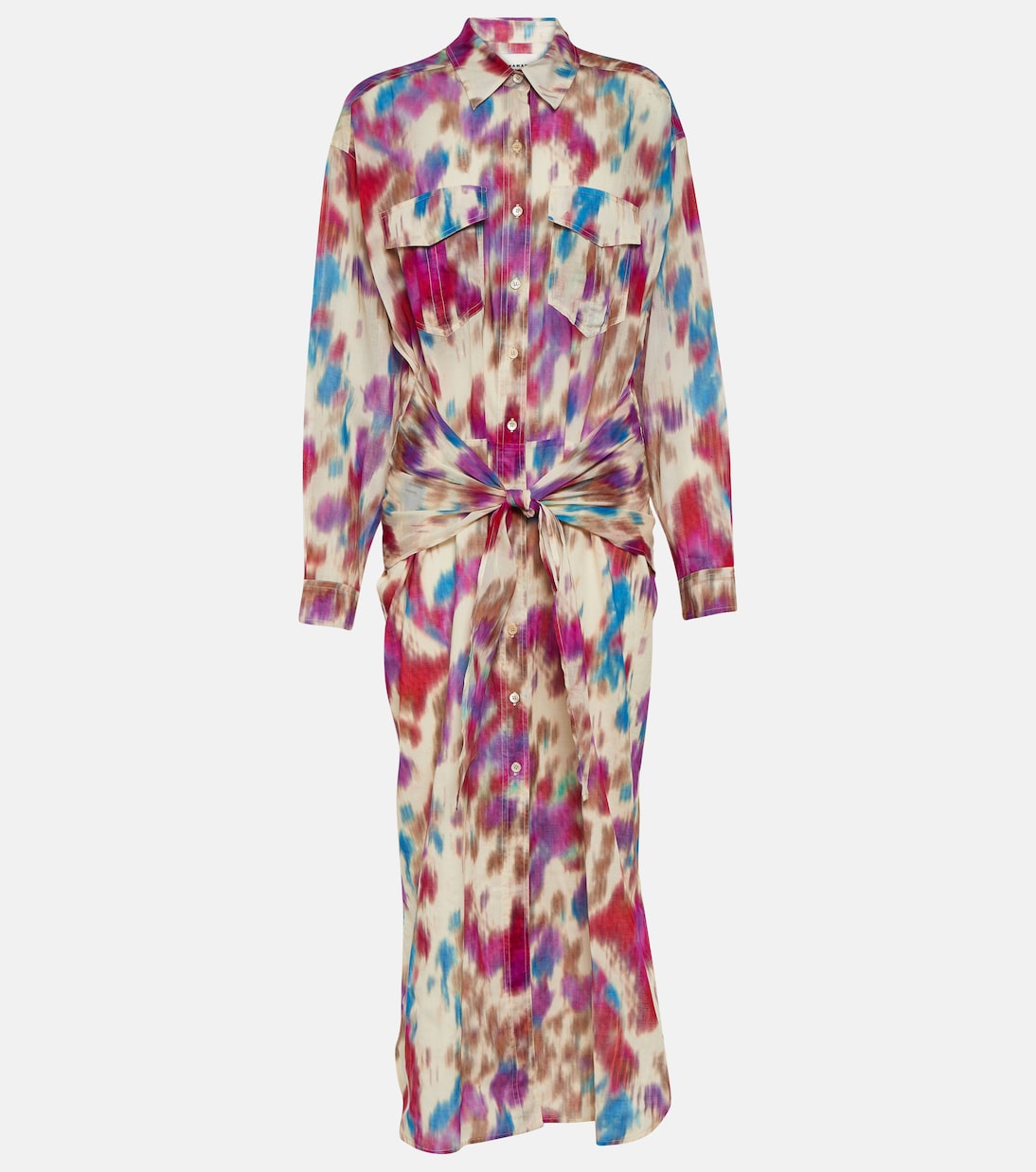 Robe chemise Nesly imprimée en coton en multicolore – Marant Etoile ...