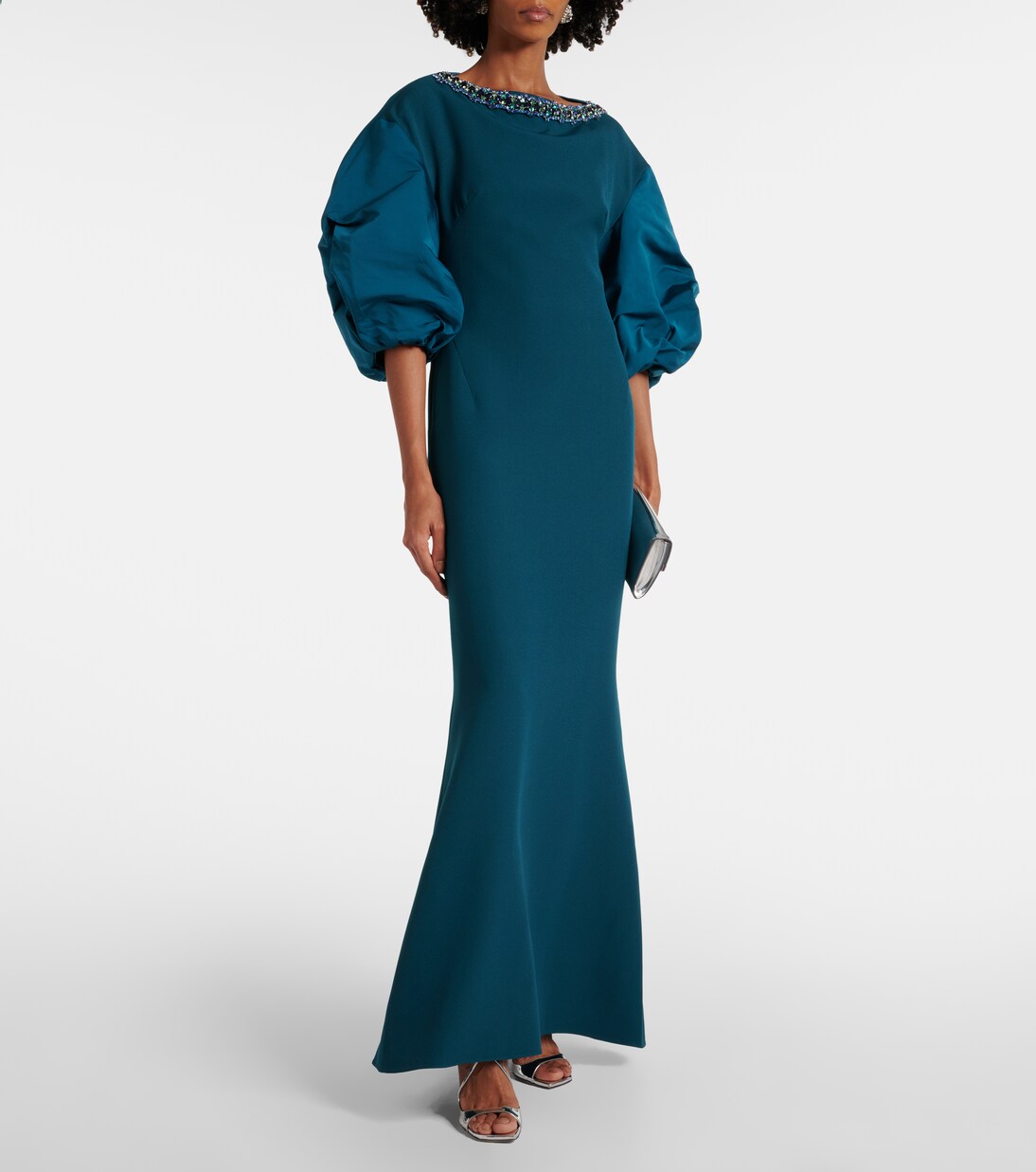 Embellished gown in green - Safiyaa | Mytheresa
