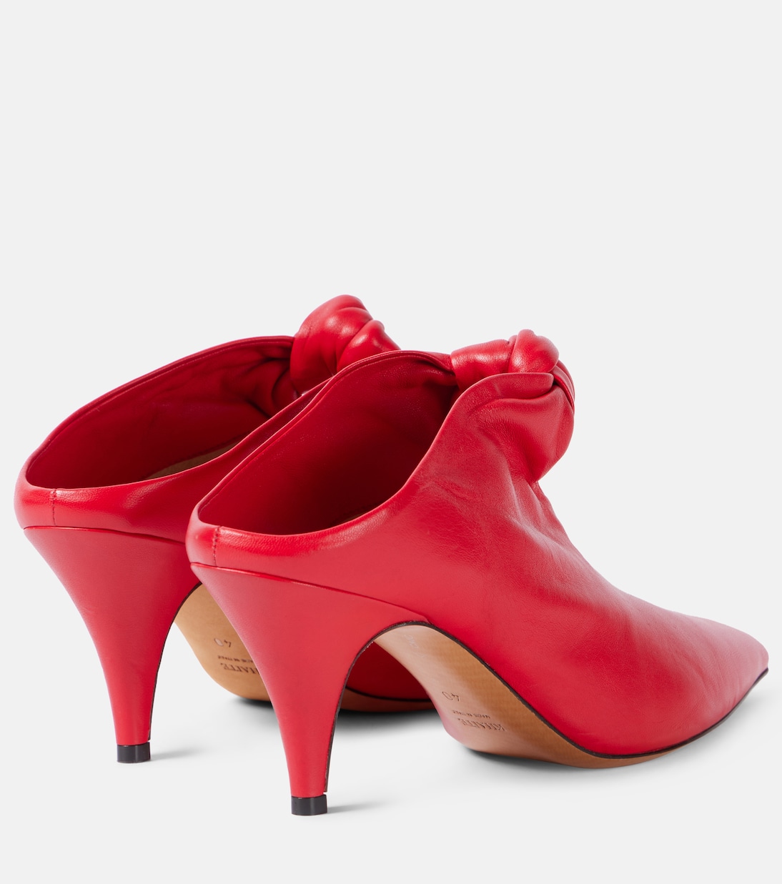 Rowan leather mules in red - Khaite | Mytheresa