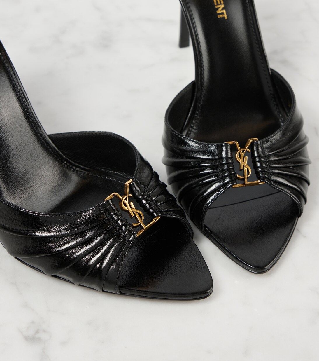 Babylone 90 leather mules in black - Saint Laurent | Mytheresa