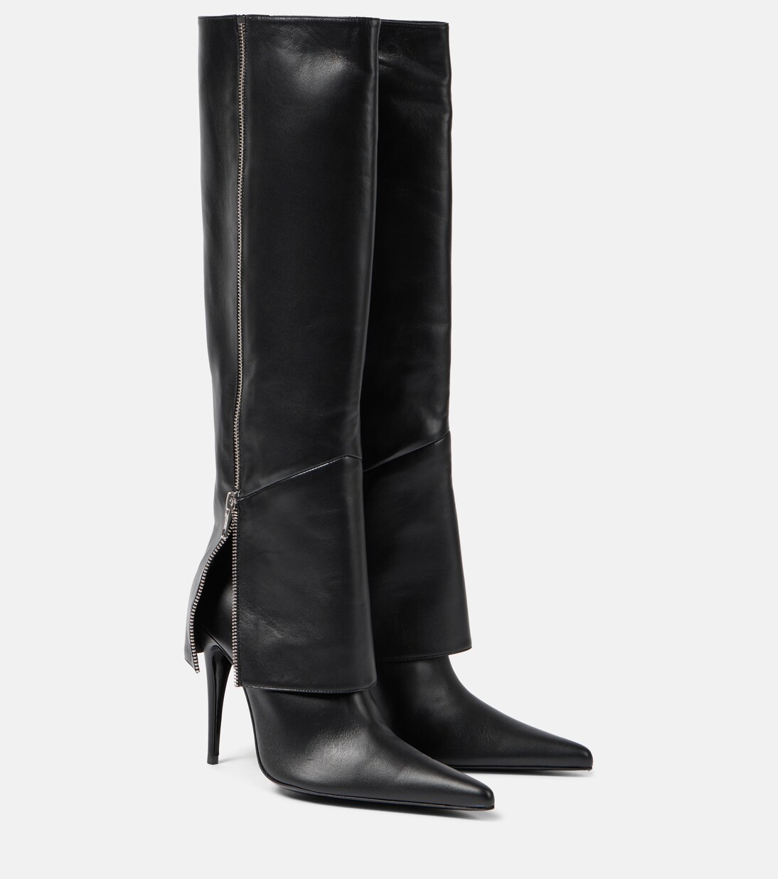 Botas altas de piel en negro - Magda Butrym | Mytheresa