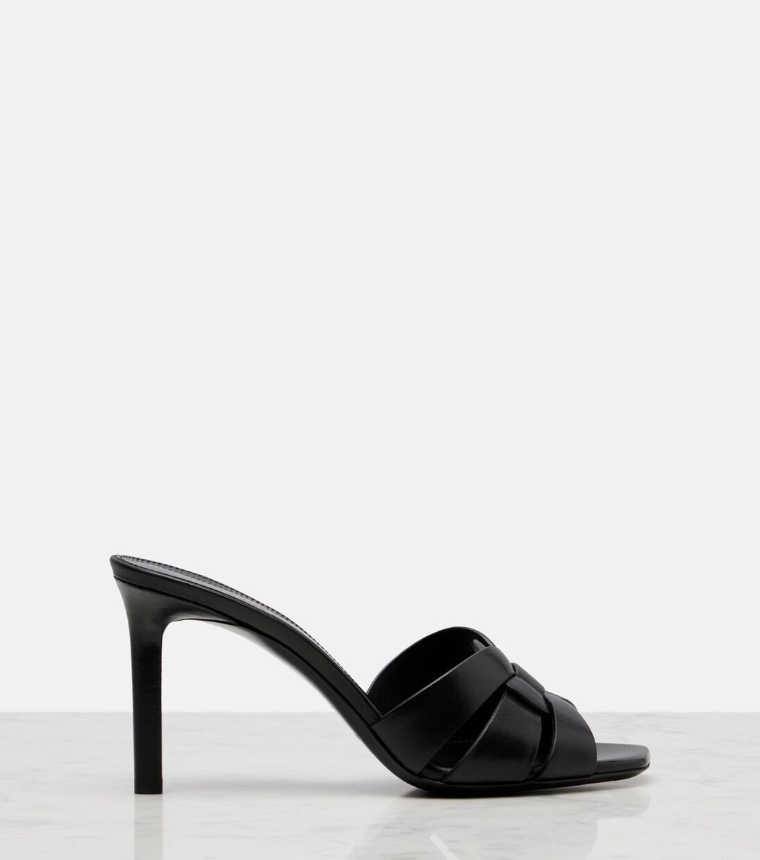 Tribute 85 leather sandals in black - Saint Laurent | Mytheresa