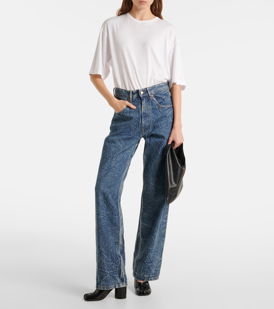 High-rise straight jeans in blue - MM 6 Maison Margiela | Mytheresa