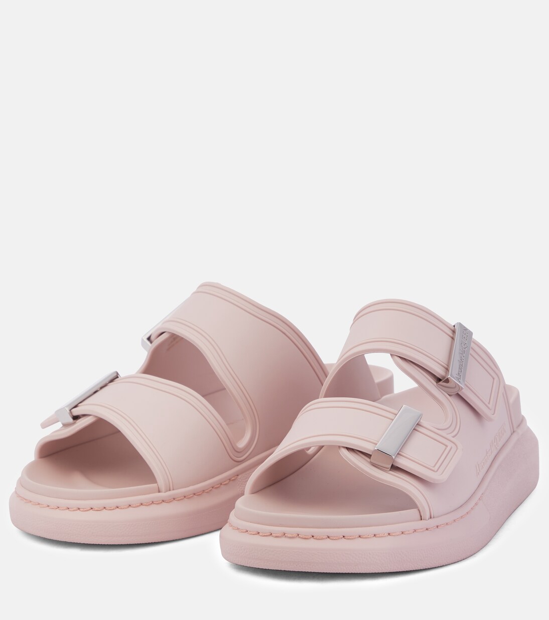 Rubber slides in pink - Alexander Mc Queen | Mytheresa