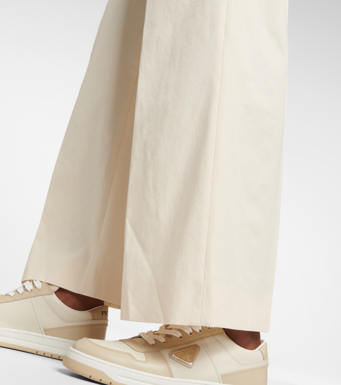 Cupro high-rise wide-leg pants in white - Prada | Mytheresa