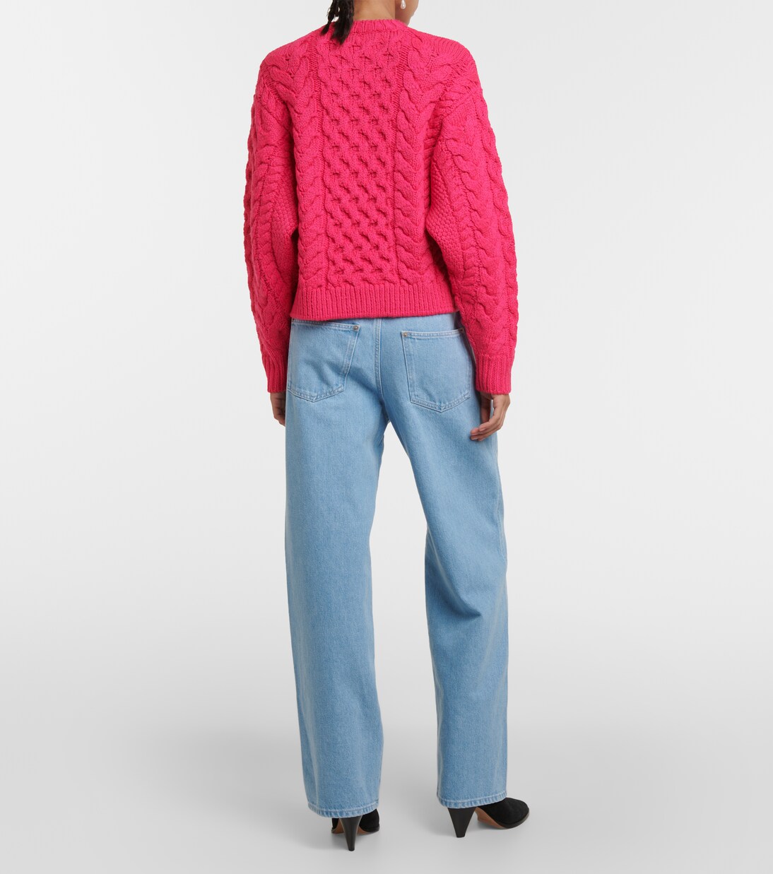 Jake cable-knit wool-blend sweater in pink - Marant Etoile | Mytheresa