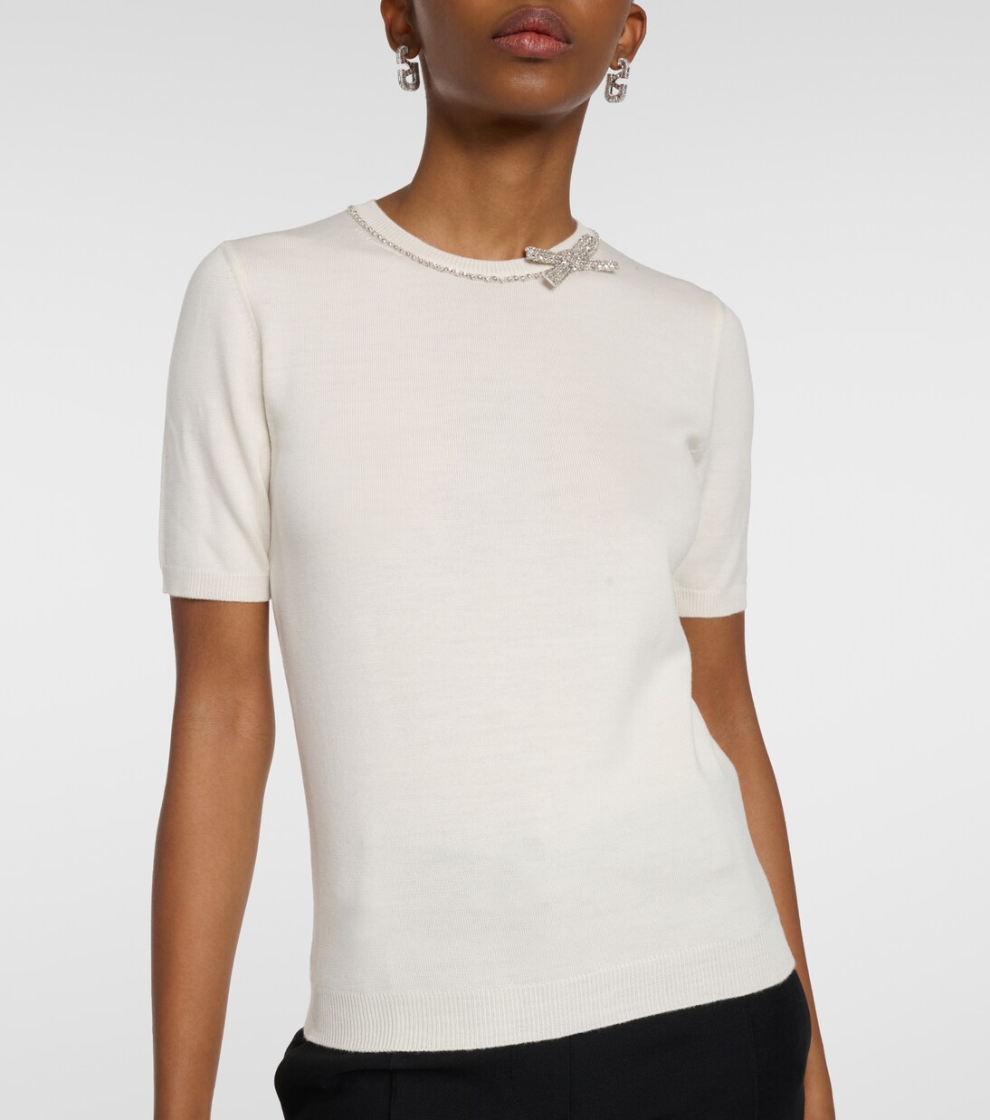 Embellished virgin wool sweater in white - Valentino | Mytheresa