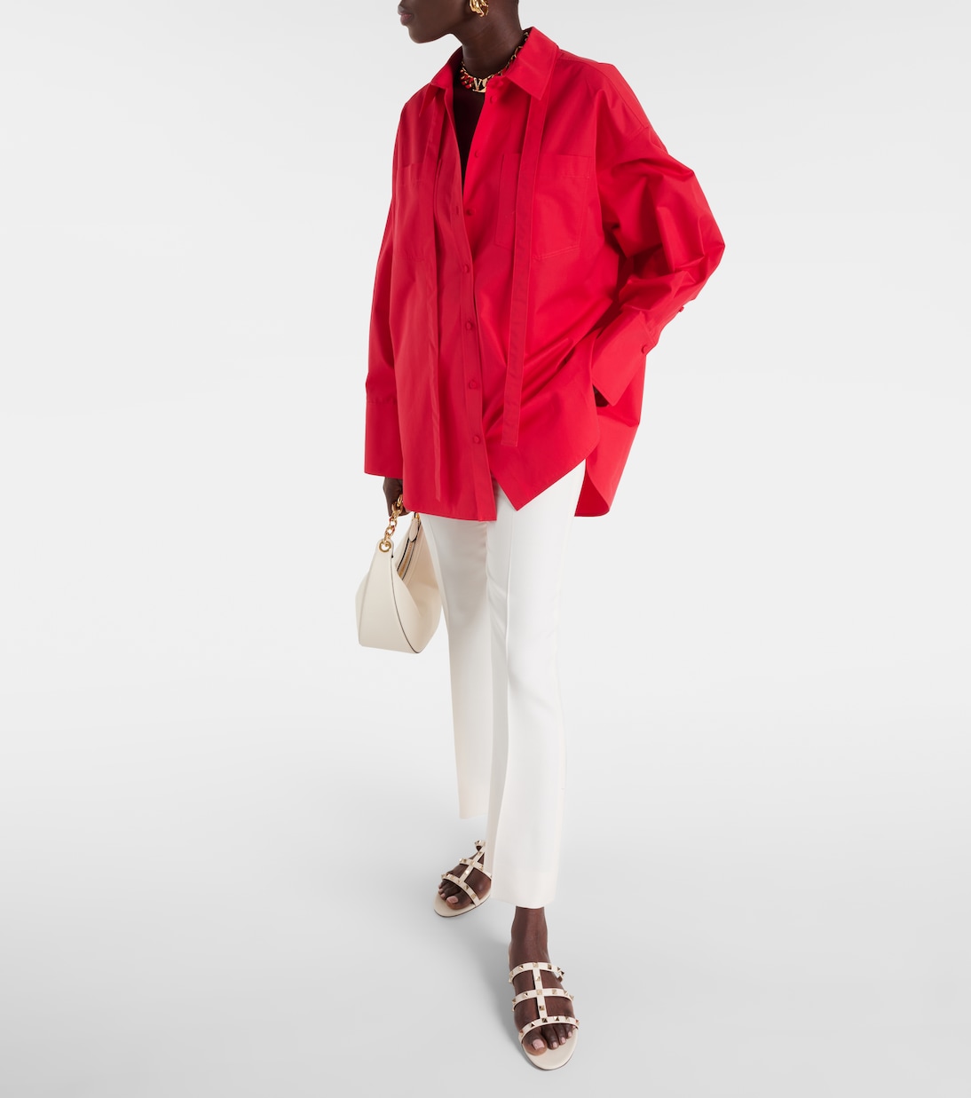 Rockstud leather slides in white - Valentino Garavani | Mytheresa