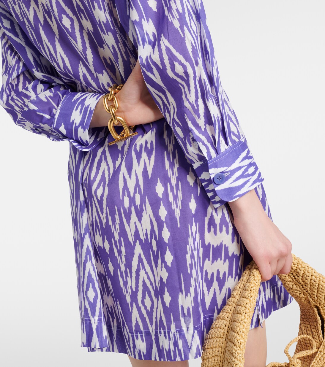 Hurricane printed cotton shirt dress in purple - Eres | Mytheresa