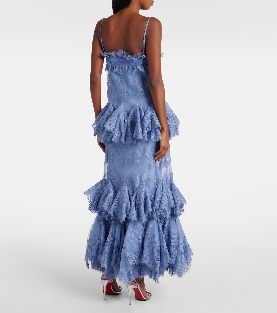 Eden ruffled lace gown in blue - Zimmermann | Mytheresa