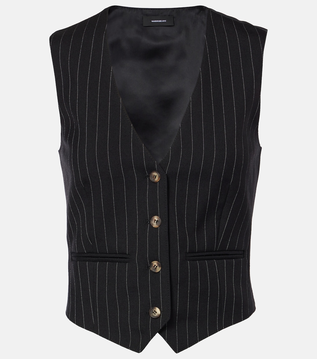 Pinstripe wool vest in black - Wardrobe NYC | Mytheresa